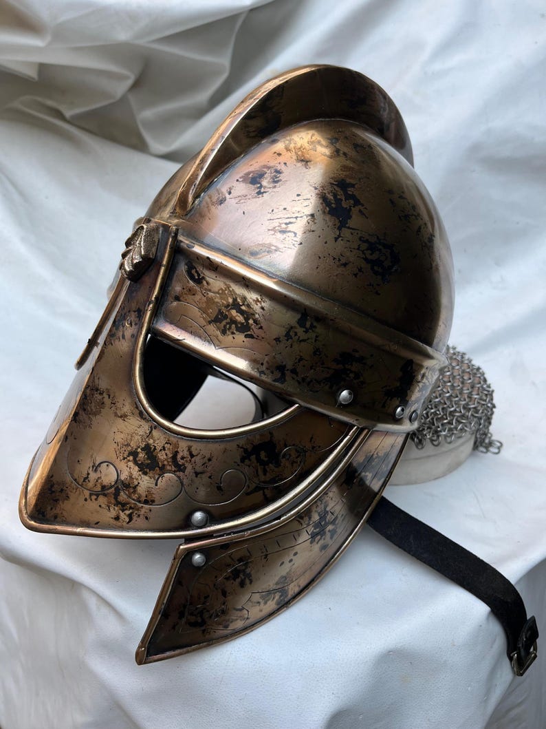 Medieval Knight's Chainmail Helmet-battle-ready Bascinet Chainmail ...