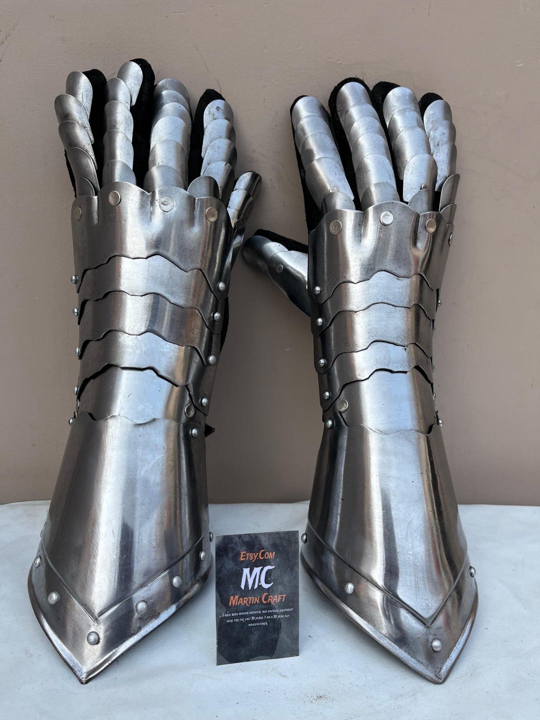 Medieval Knight Gloves – Authentic Leather Gauntlets for Historical ...