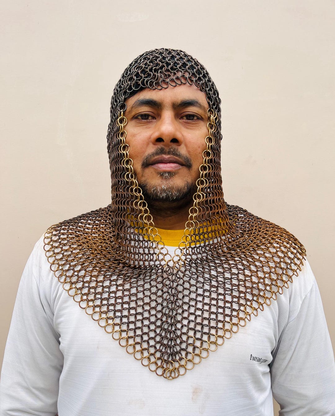 Black Chain Mail Coif 10mm Neck Chainmail Hood medieval Chainmail Armor ...