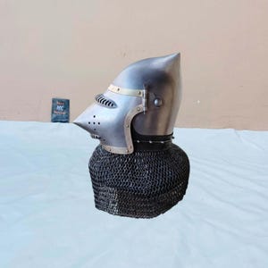 Crusader Knight Chainmail Helmet: Medieval Armor, SCA LARP Cosplay - Etsy
