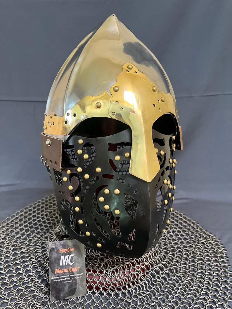 Medieval Knight Helmet Chainmail Helmet Battle-ready Helmet Bascinet Helmet for SCA HMB Combat ...
