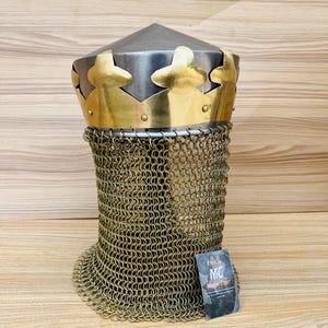 Medieval Knight’s Chainmail Helmet-historical Battle Ready Kettle Head ...