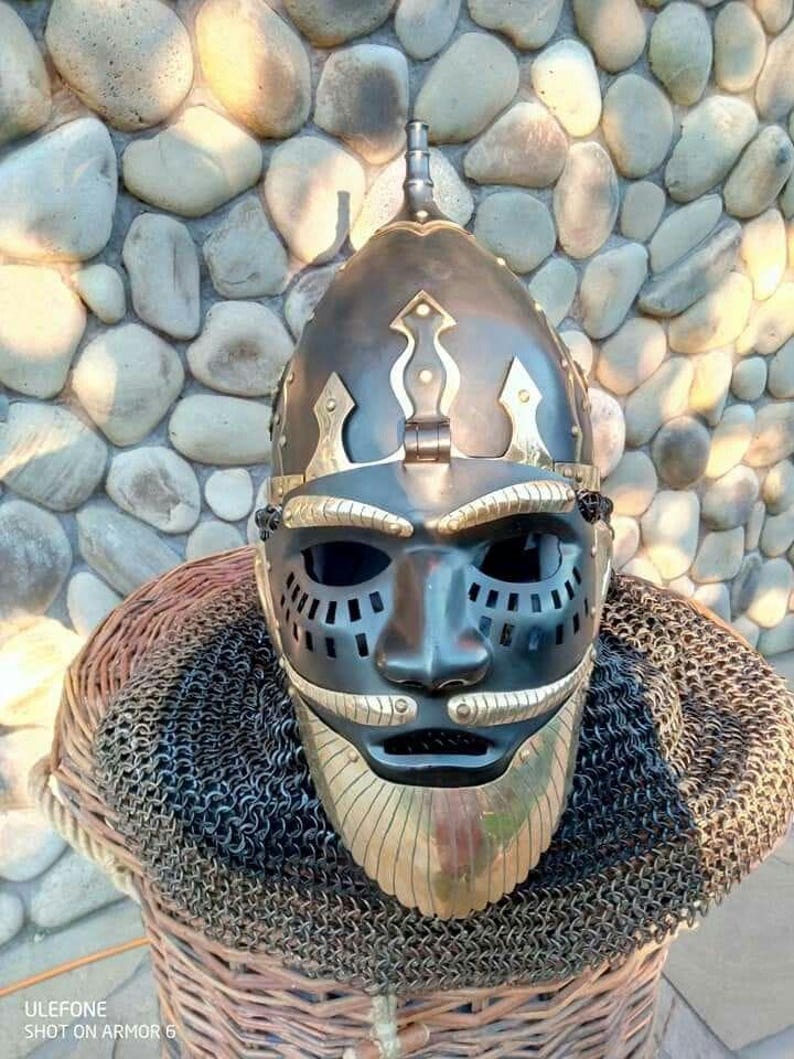 Handcrafted Marauder Chain Viking Helmet Authentic Norse Warrior ...