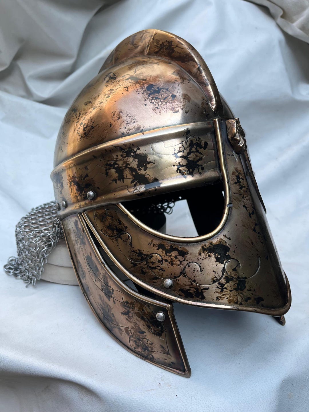 Medieval Knight's Chainmail Helmet-battle-ready Bascinet Chainmail ...