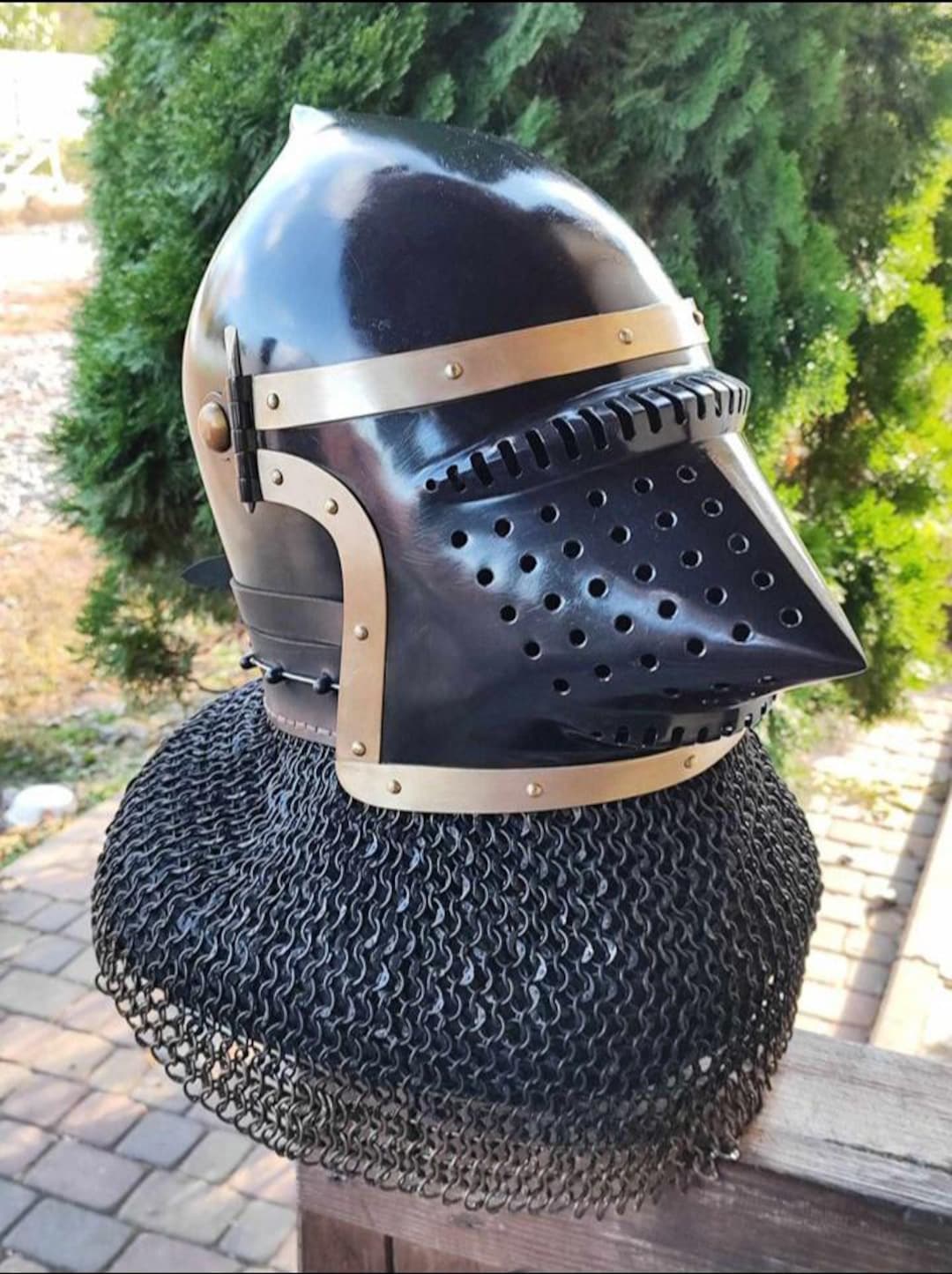 Medieval Crusader Chainmail Armor Helmet-medieval Knight Chainmail ...