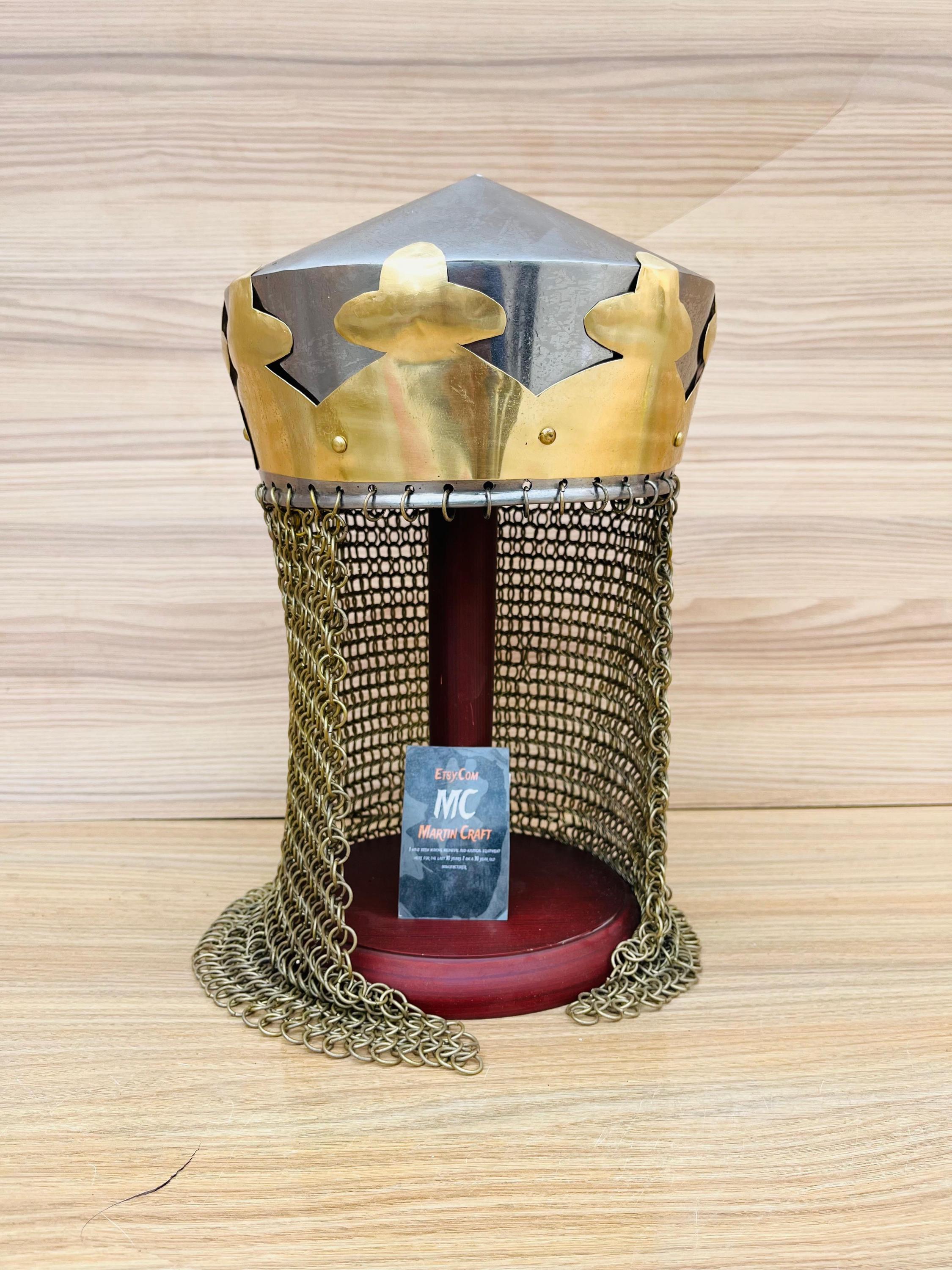 Medieval Knight’s Chainmail Helmet-historical Battle Ready Kettle Head ...
