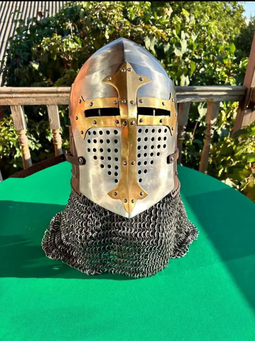 Medieval Knight Helmet Chainmail Helmet Battle-ready Helmet Bascinet Helmet for SCA HMB Combat ...