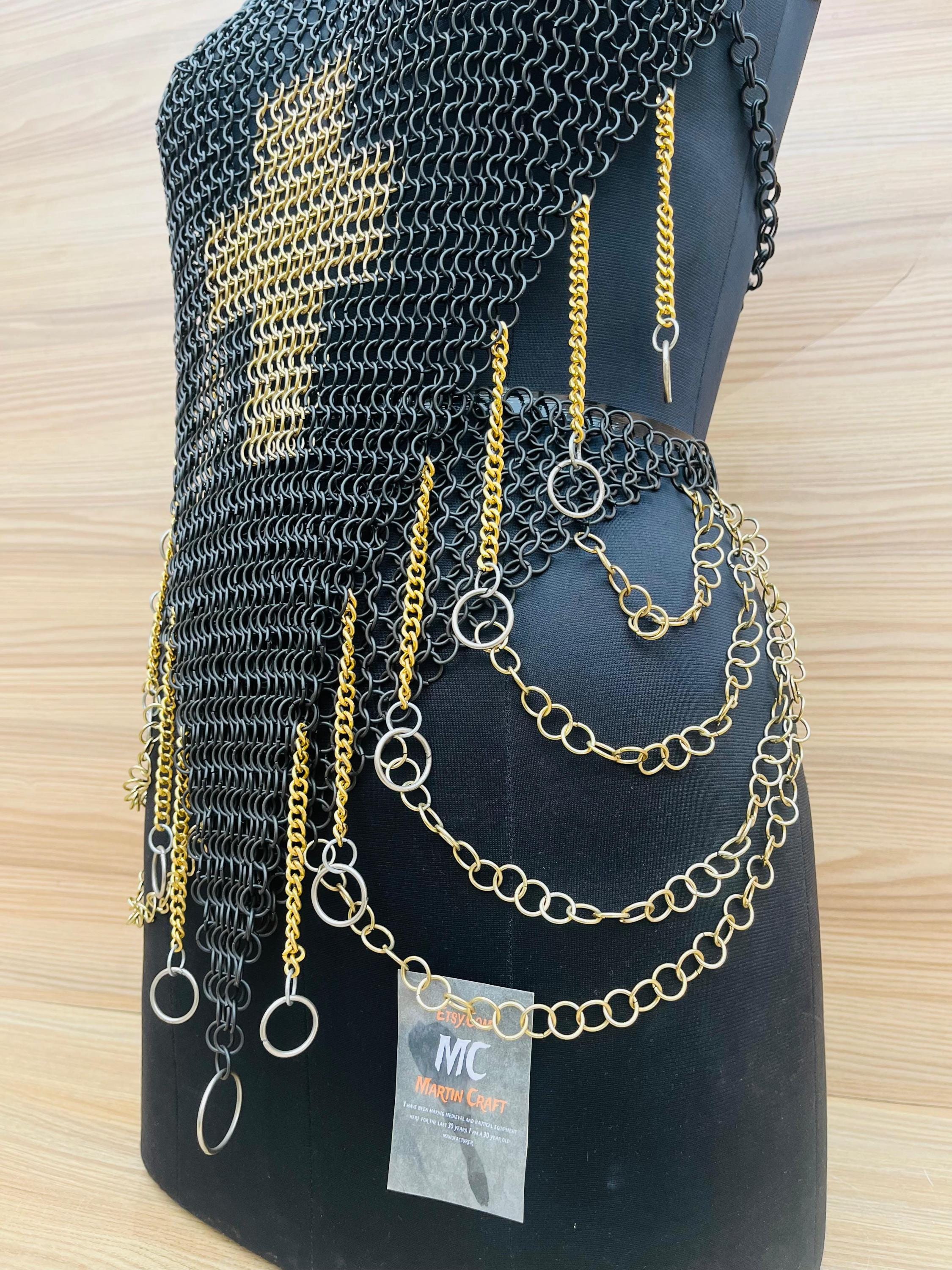 Chainmail Armor Set-medieval Top & Skirt-chain Layer Top-layer Body ...