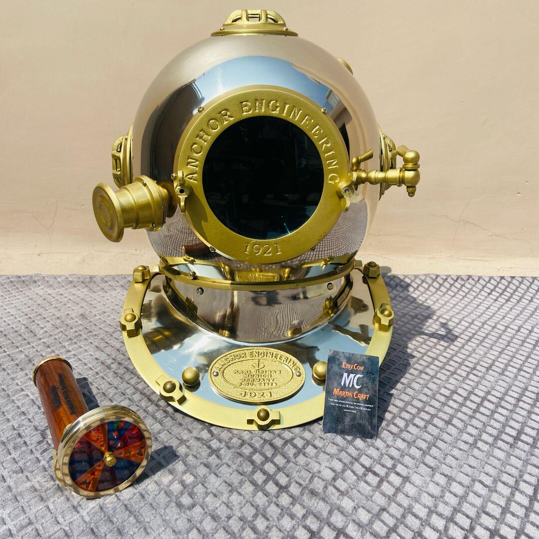 Commando Diving Helmet I Scuba Vintage Diving Helmet 18 Deep Sea Diving ...