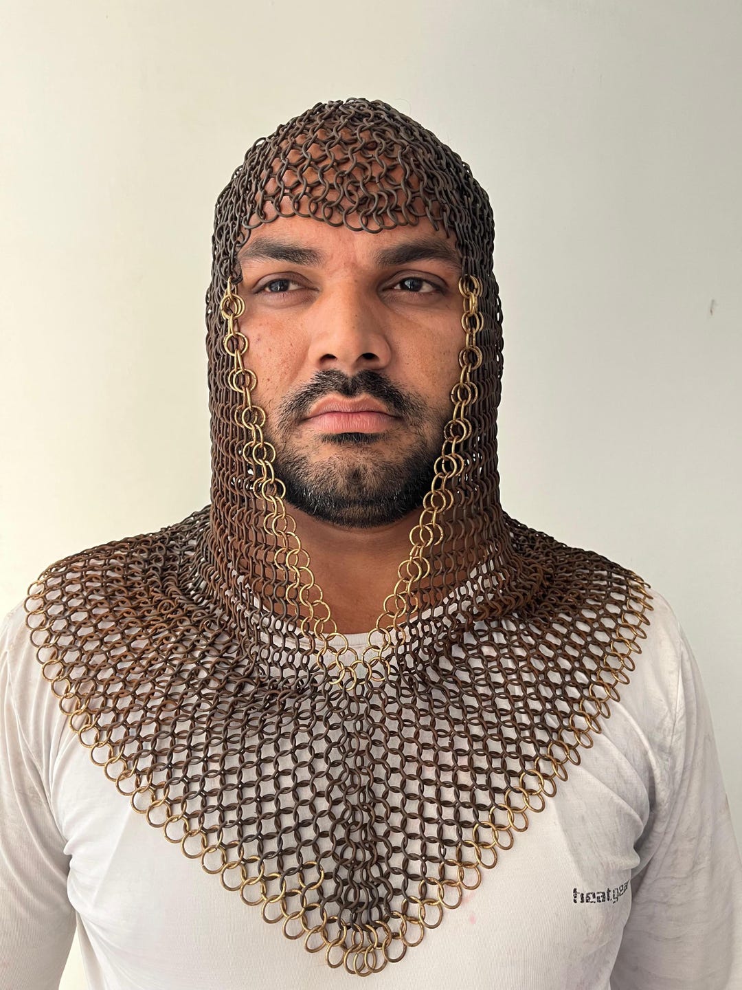 Black Chain Mail Coif 10mm Neck Chainmail Hood medieval Chainmail Armor ...