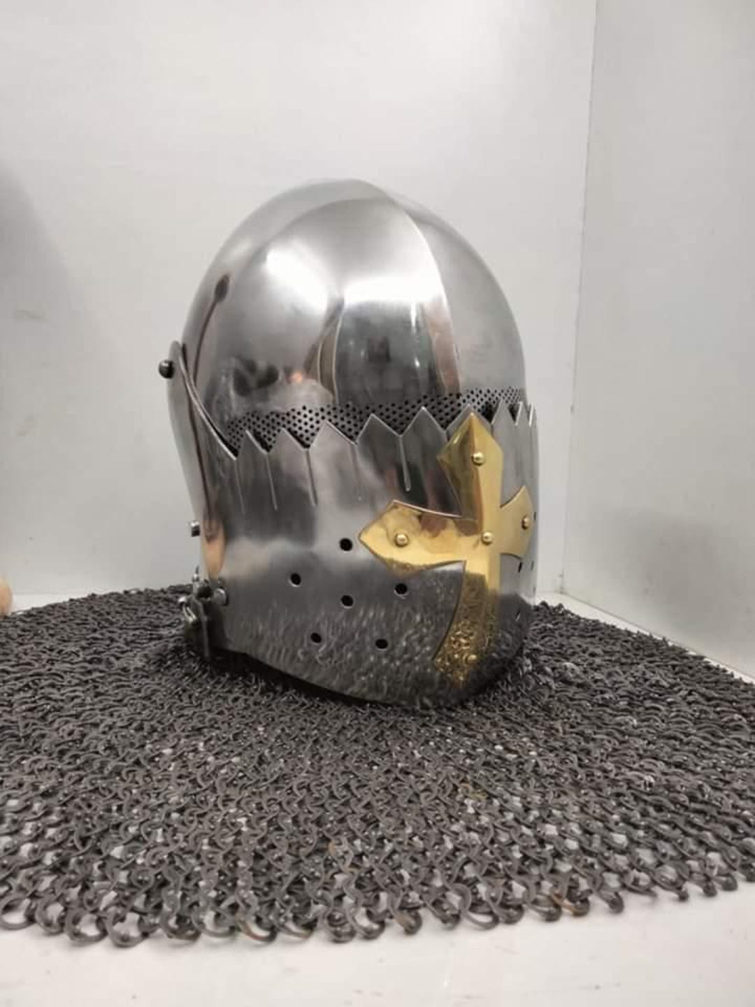 Medieval Knight's Chainmail Helmet-sca Gothic Chainmail Steel Knight ...