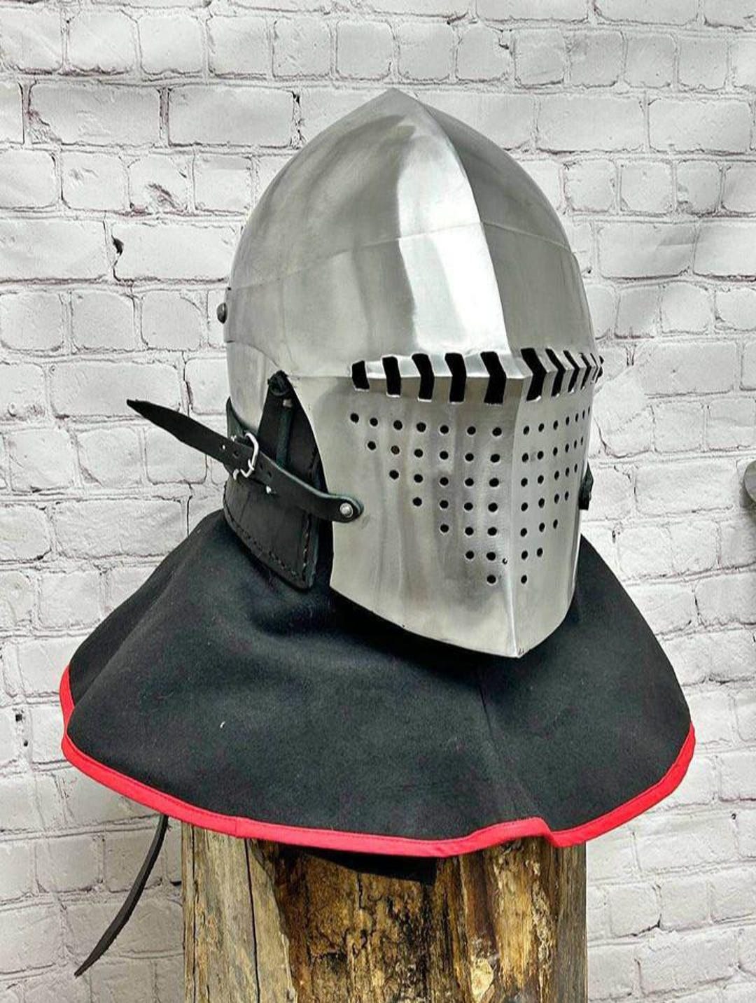 Medieval Helmet European Closed Helmet L LARP Fancy Armor Costume Dress ...