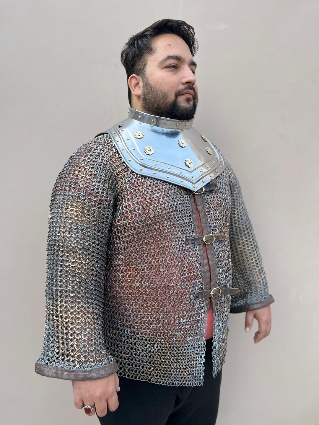 Medieval Steel Riveted Chainmail Shirt for Men's- Custom Fit Medieval ...
