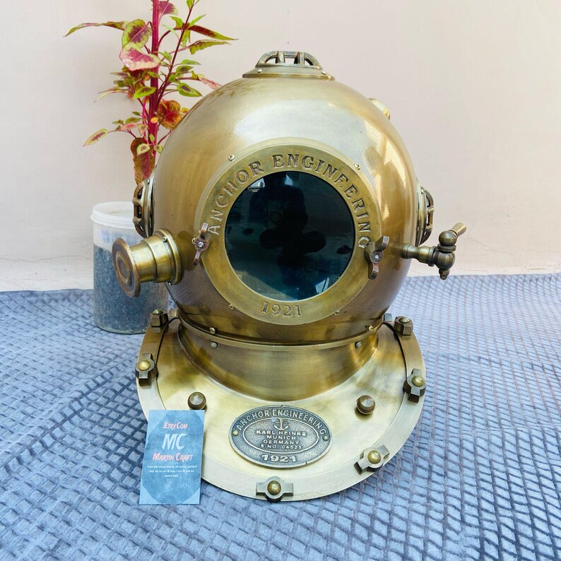 1921 Anchor Engineering Scuba Vintage Diving Helmet 18 Deep Sea Diving ...
