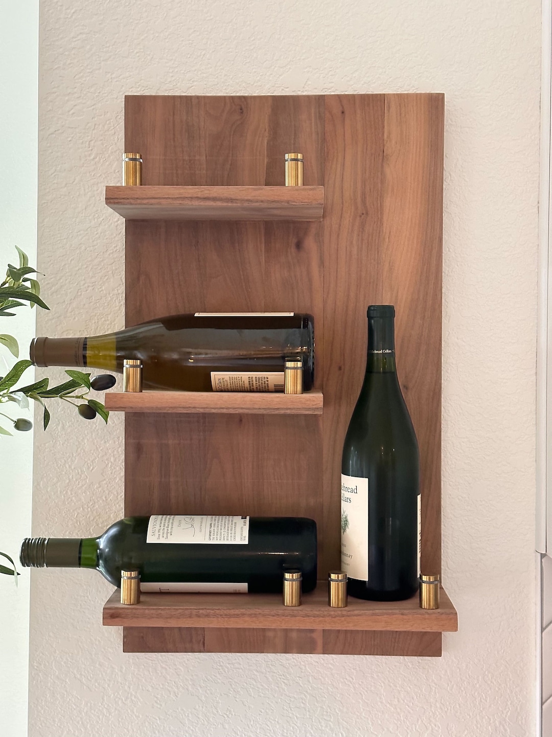 Wall Mounted Wine Rack. Walnut, Red Oak, Cherry. Holds 4,5,6 Bottles ...