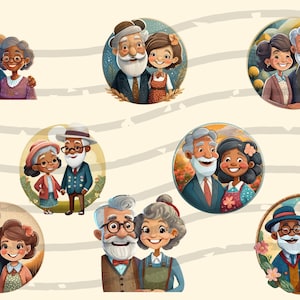 Grandparent Day Clipart Bundle, 37 Cute Watercolor Clipart, Family ...