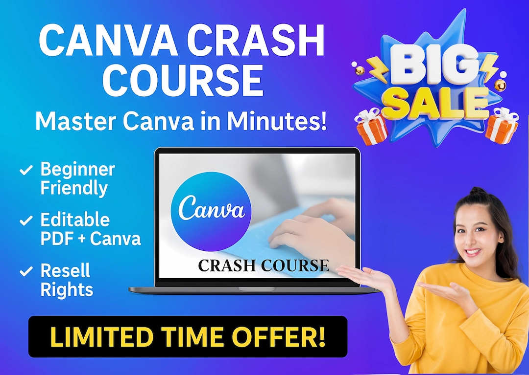 Canva Crash Course for Beginners With MRR & PLR | Editable PDF + Canva ...
