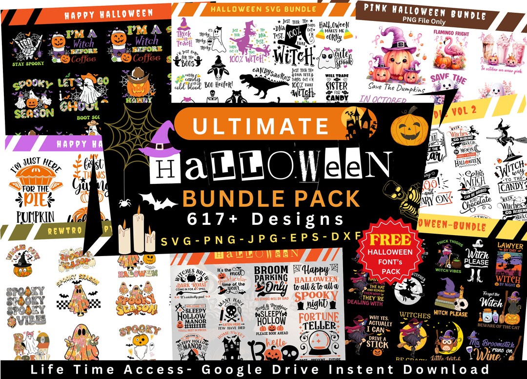 Ultimate Halloween Holiday Craft Bundle Pack Seasonal 617+ Designs for ...