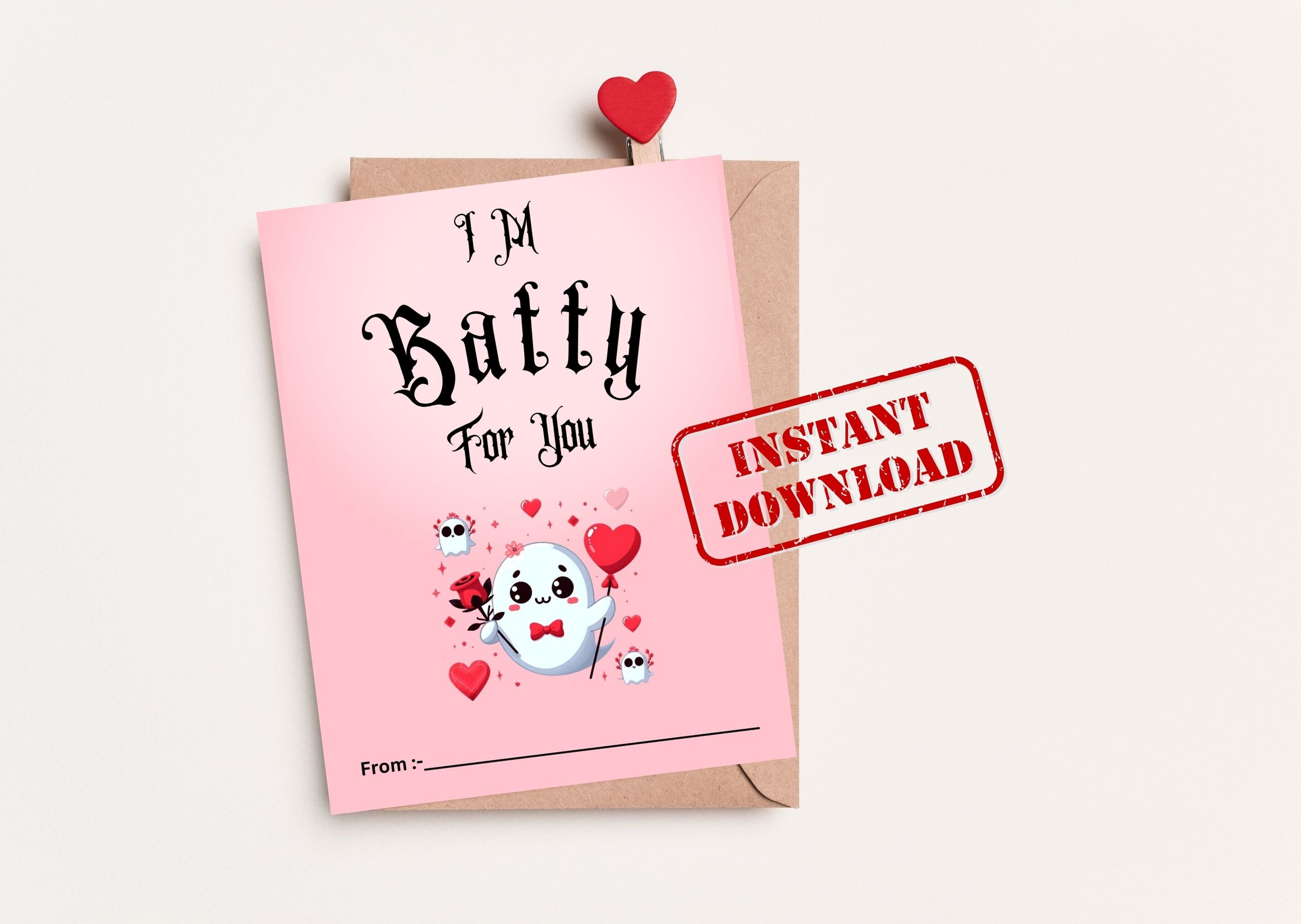 Cute Printable Spooky Valentine's Day Cards for Kids Kawaii Goth ...