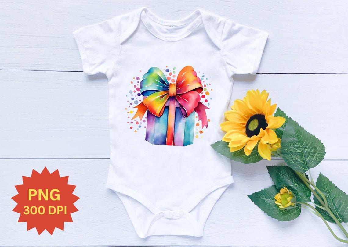 Watercolor Birthday Gifts Clipart Bundle 30 PNG Transparent Background ...