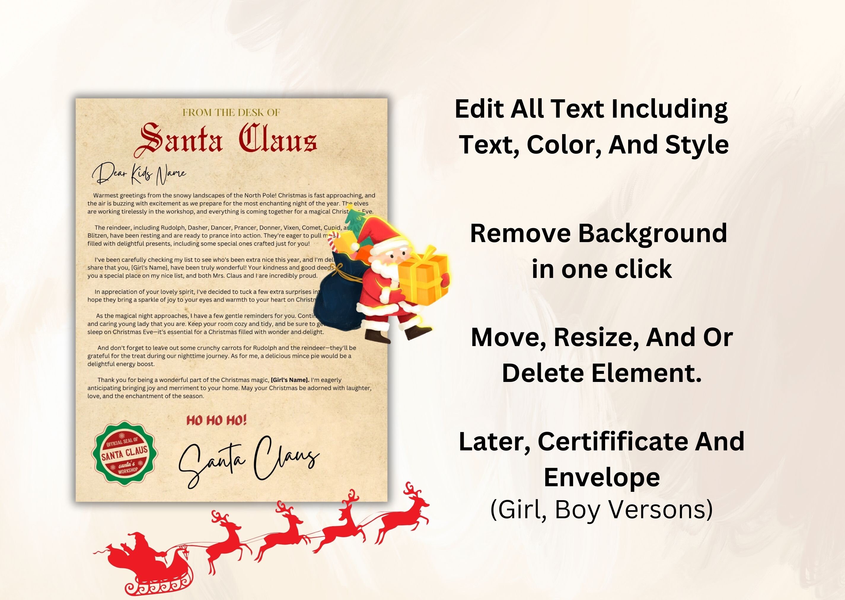 Personalized Letter From Santa Official Nice List Certificate ...