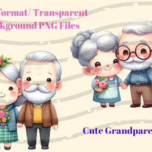 Grandparent Day Clipart Bundle, 37 Cute Watercolor Clipart, Family ...