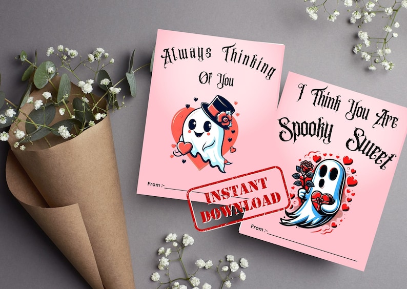 Cute Printable Spooky Valentine's Day Cards for Kids Kawaii Goth ...