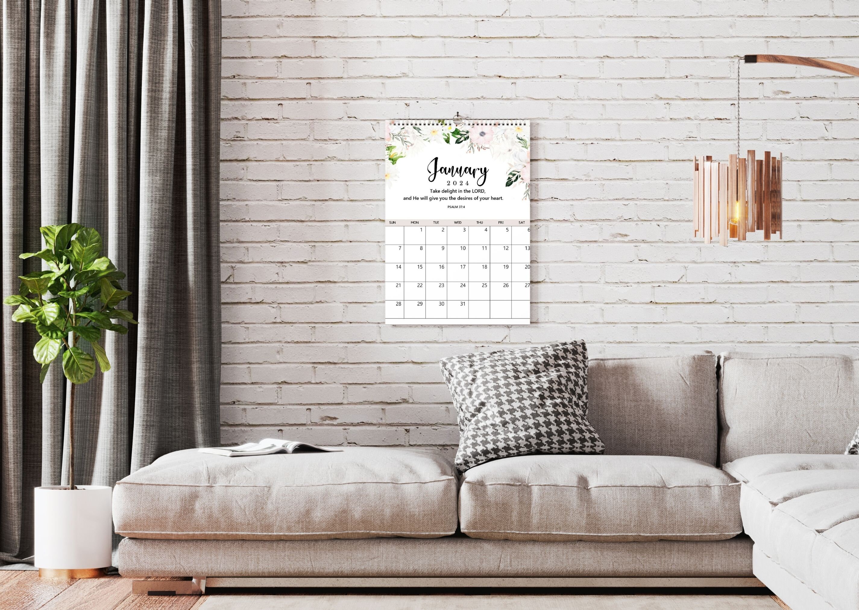 Printable Bible Verses Calendar 2024 Digital Calenders for 2024 ...