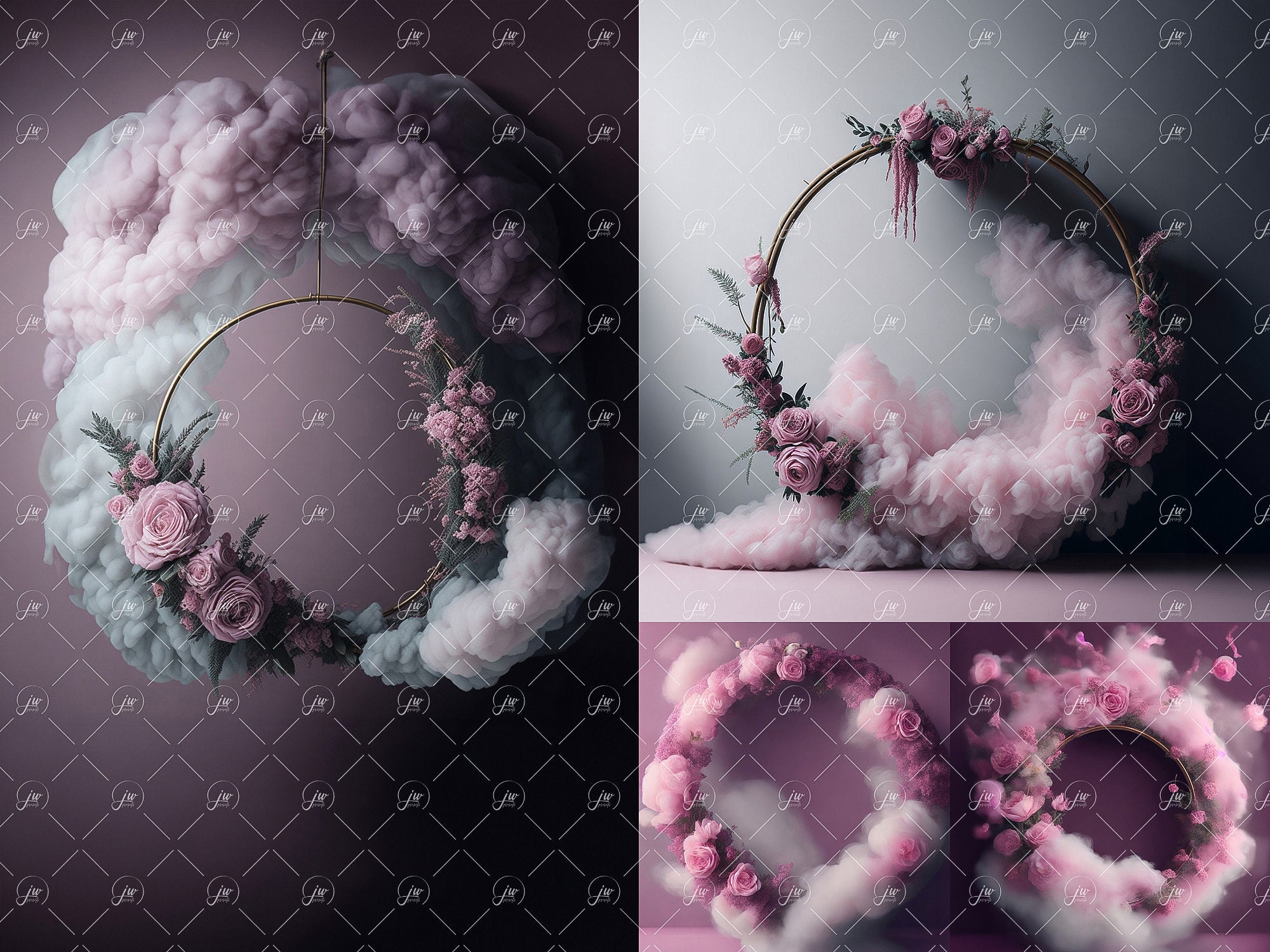 20 Digital Backdrops Pink Floral, Pregnant Floral Arch, Maternity ...