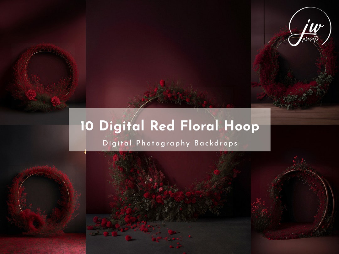 10 Digital Backdrops Red Floral Meternity Backdrop,indoor, Maternity ...
