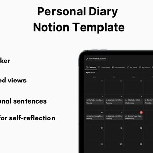 Personal Diary Notion Template - Etsy