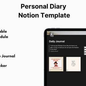 Personal Diary Notion Template - Etsy