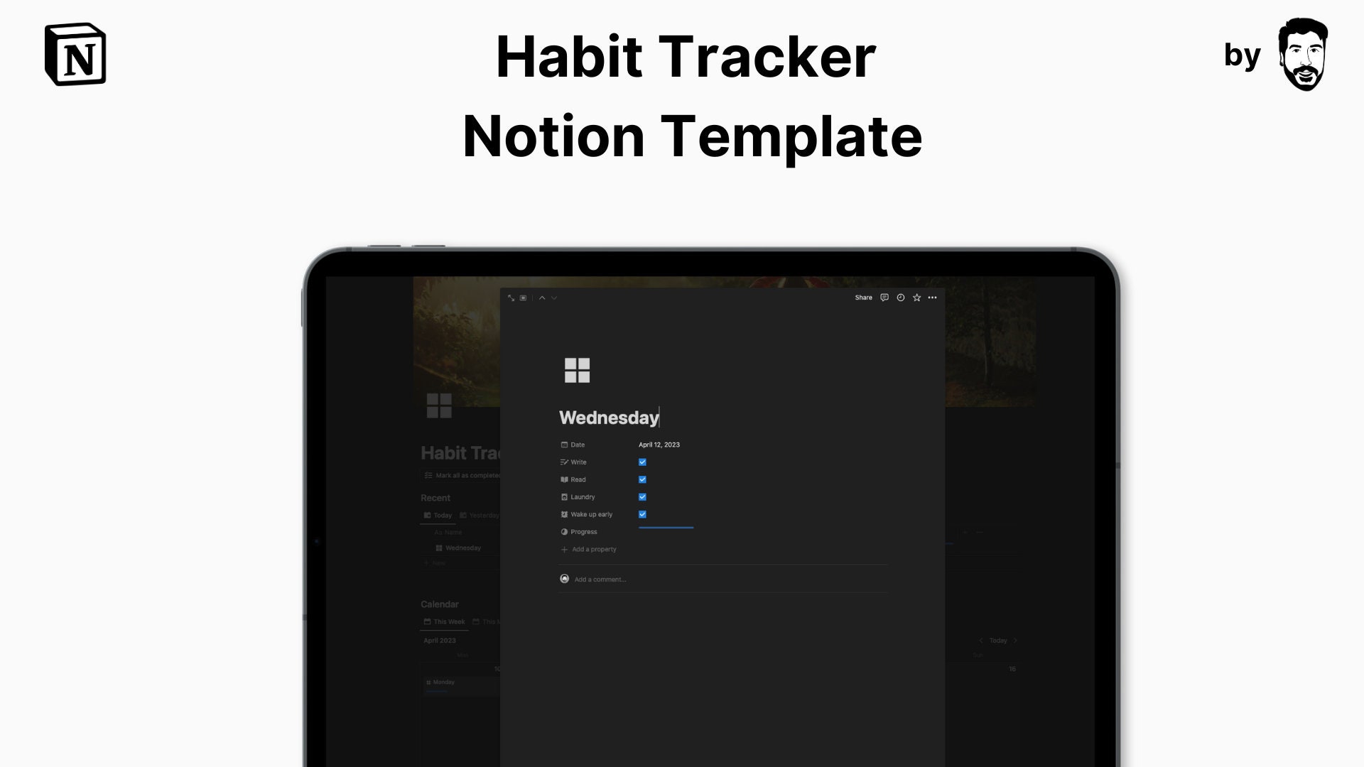 Habit Tracker Notion Template Etsy