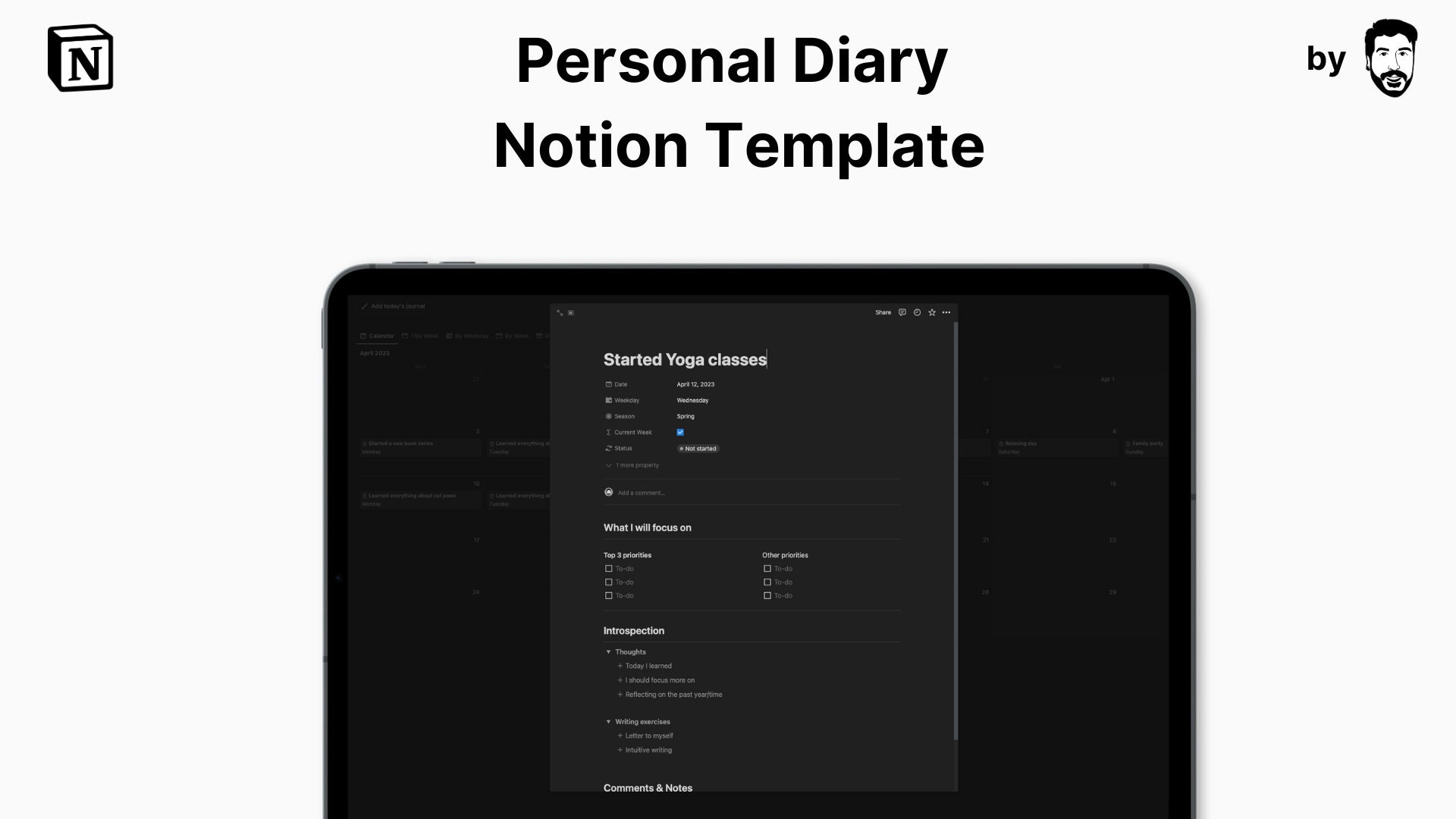 Personal Diary Notion Template - Etsy