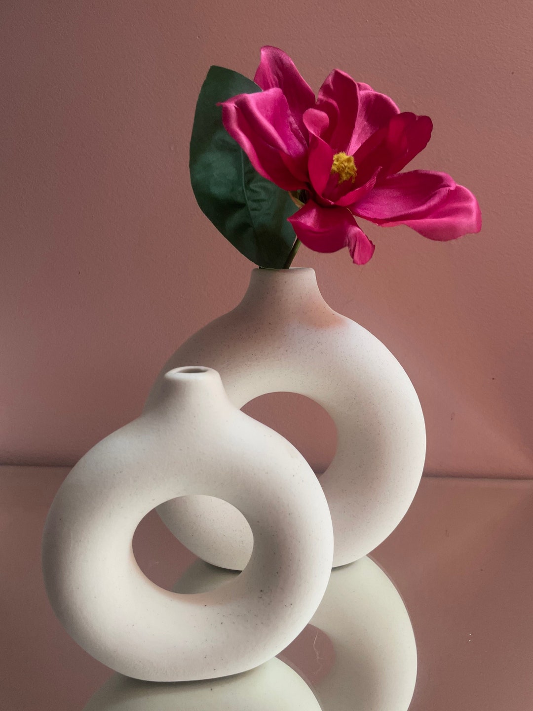 Circular Hollow Doughnut Shaped Vase, Stylish Boho Home Decor ...