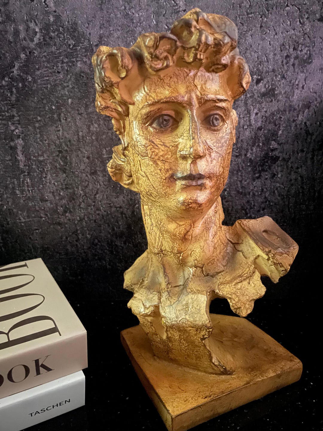 Micheal Angelo David Inspired Sculpture L David Head Copper Color ...