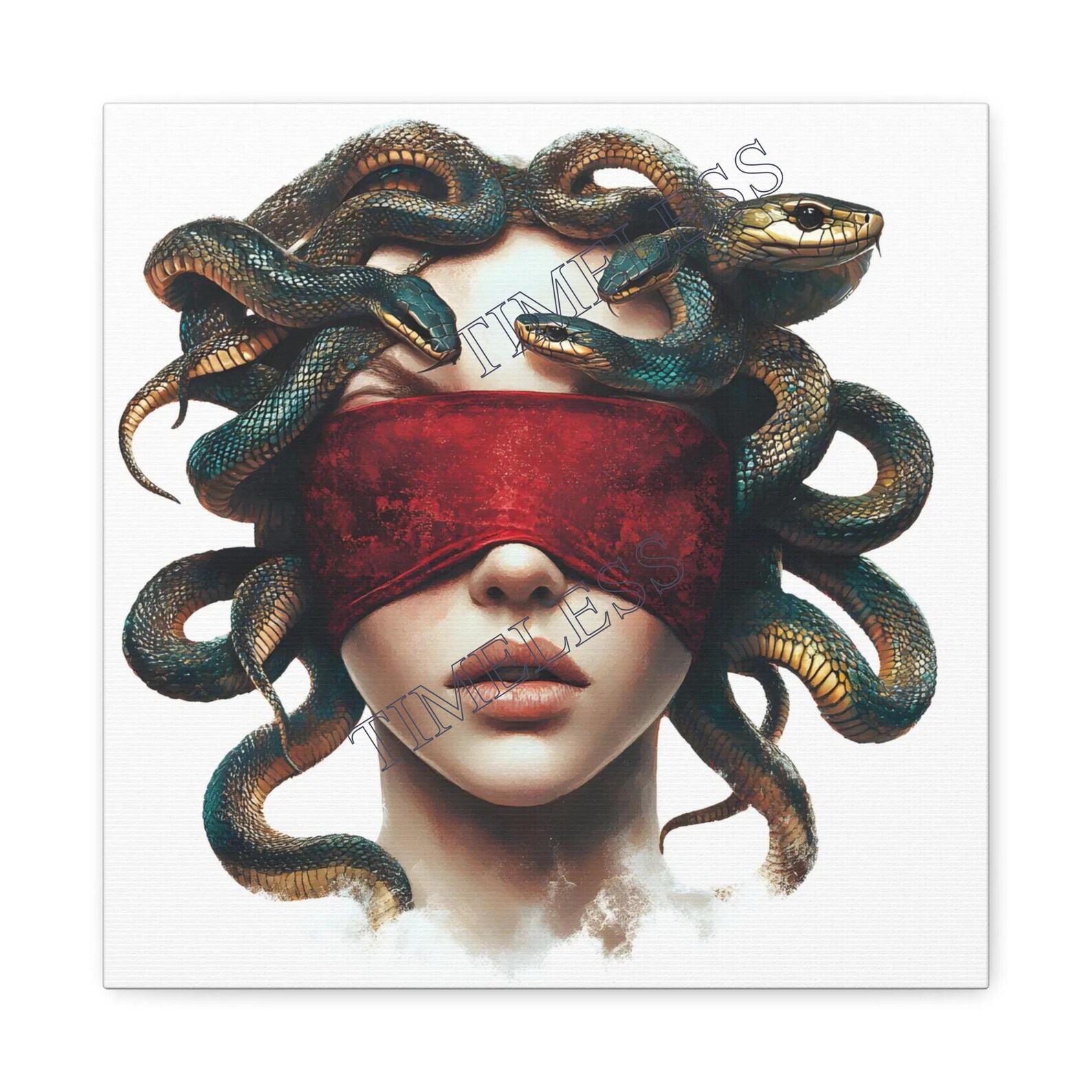 Medusa Snake Woman Artwork Modern Wall Art, Mystical Canvas Art Print ...