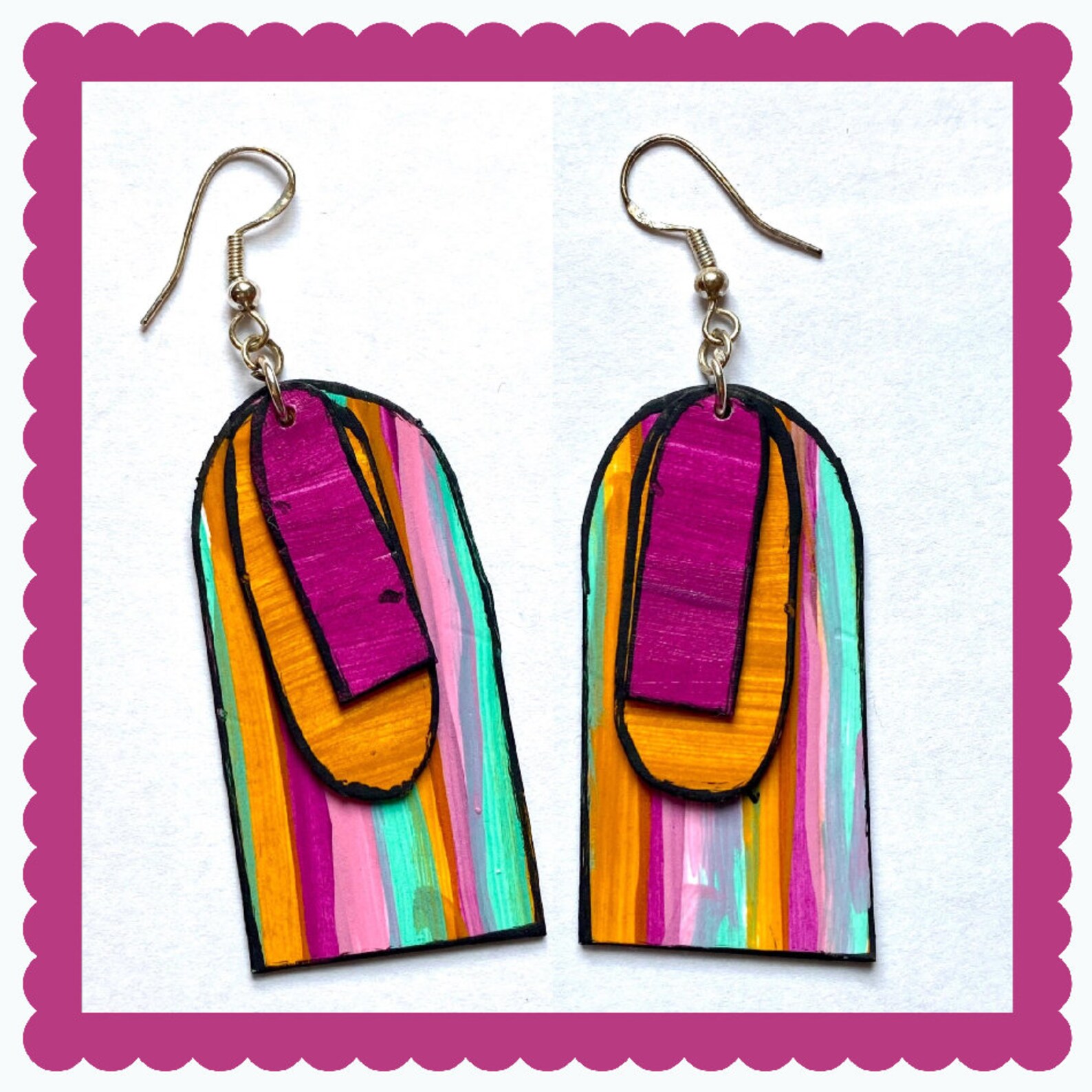 Bold Safari Hand Made Painted Paper Earrings - Etsy