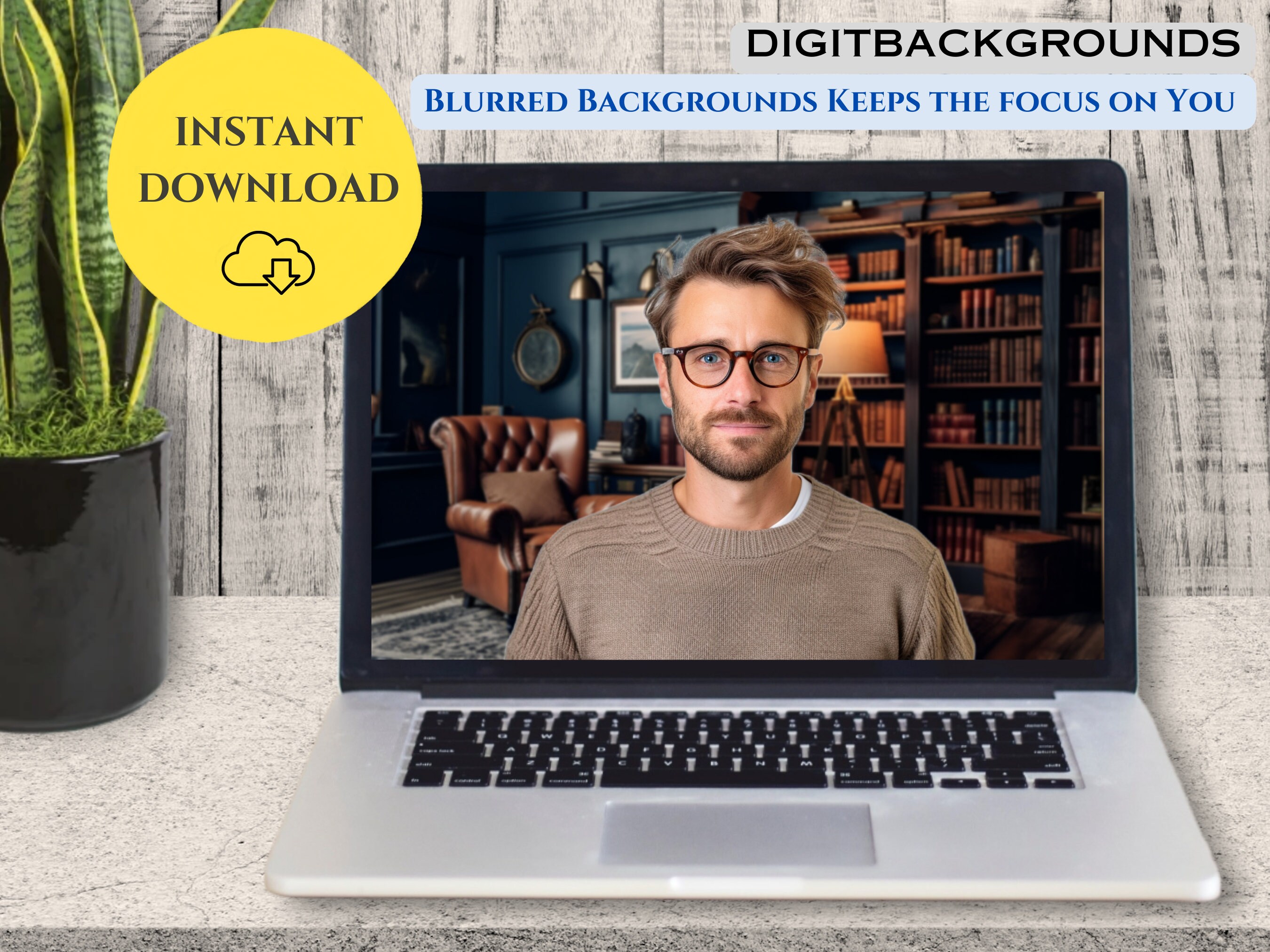 English Style Study Background Zoom Meetings Dark Interior Zoom ...