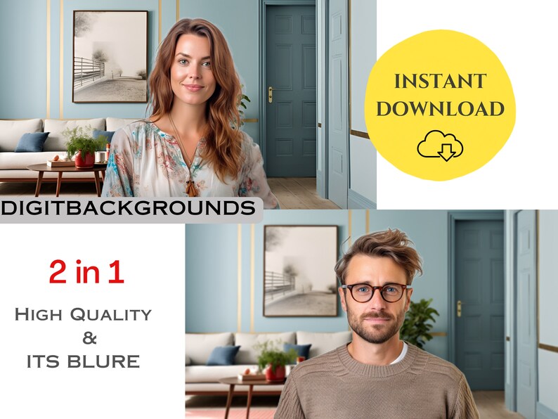 Blue Interior Background, Zoom Meetings, Zoom Virtual Backgrounds ...