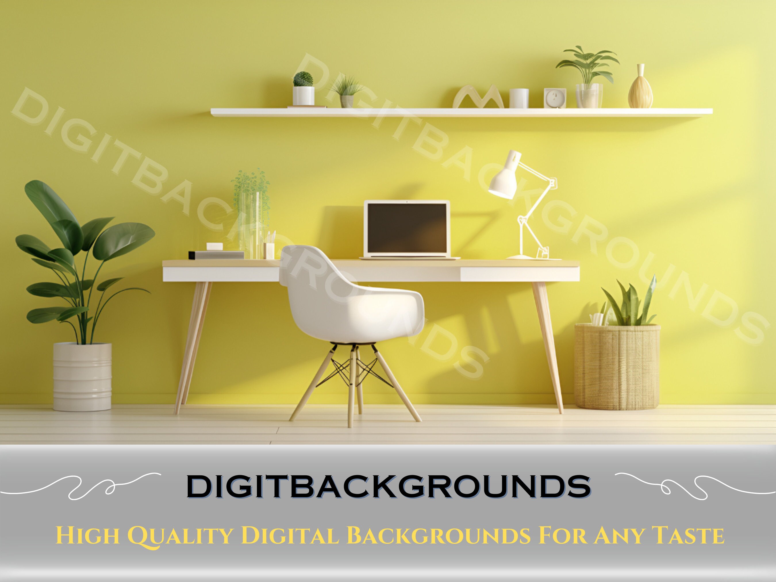 Yellow Study Room Background, Zoom Meetings, Home Office, Blurred Zoom ...