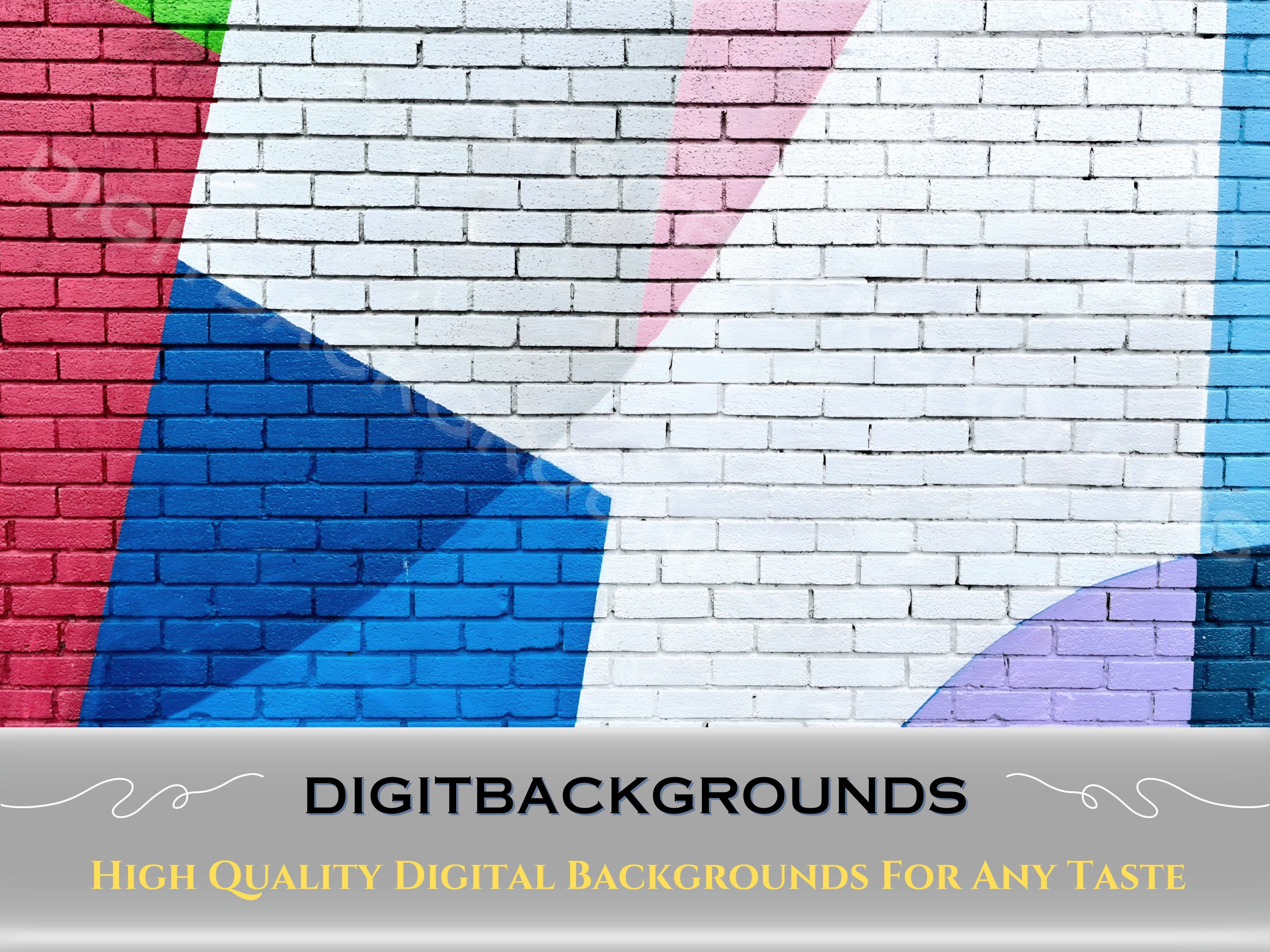 Multicolored Brick Wall Backdrop for Zoom Meetings, Zoom Virtual ...