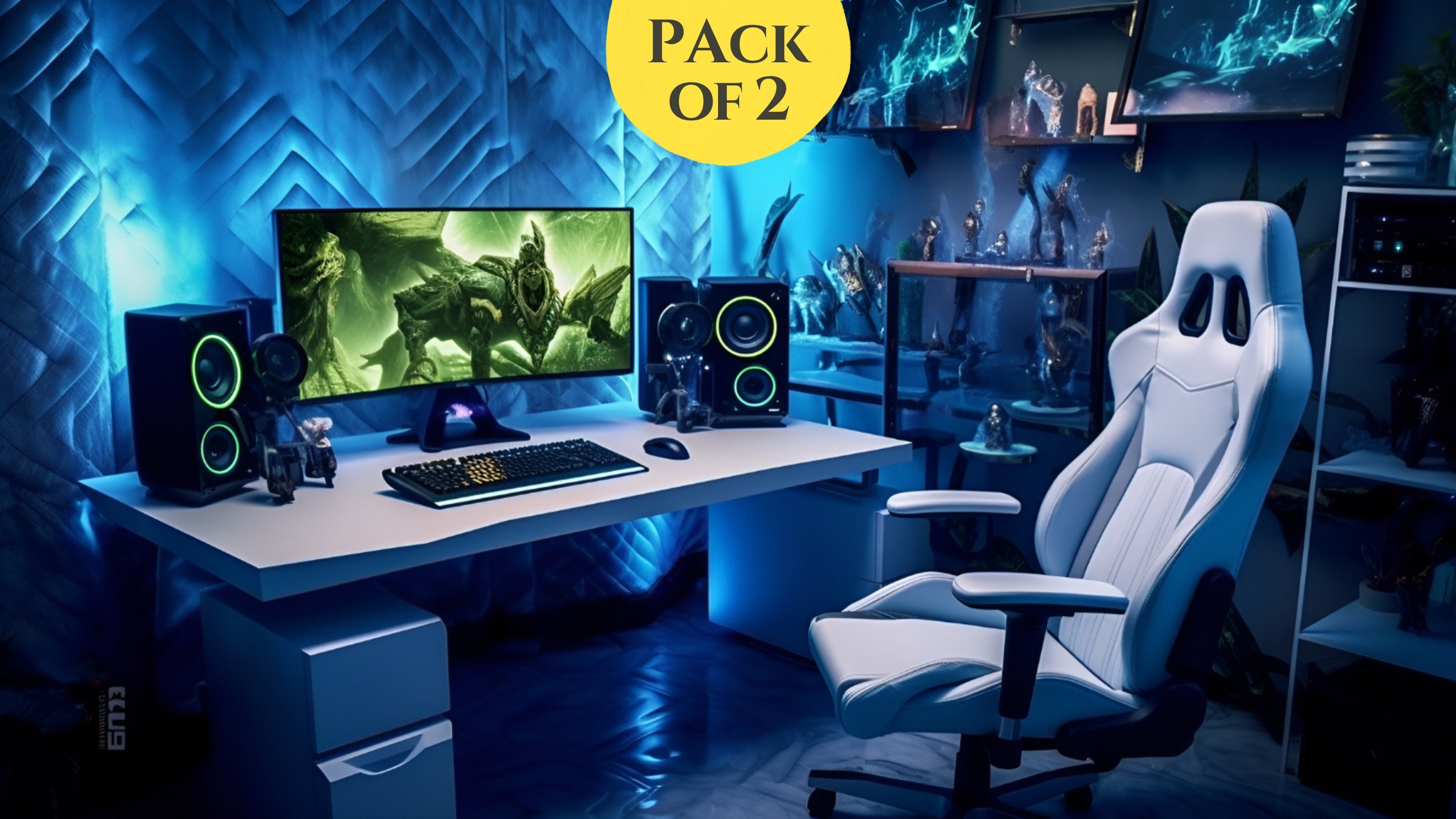 Gamer Room Background, Zoom Meetings, Metaverse Zoom Backdrop, Gamers ...