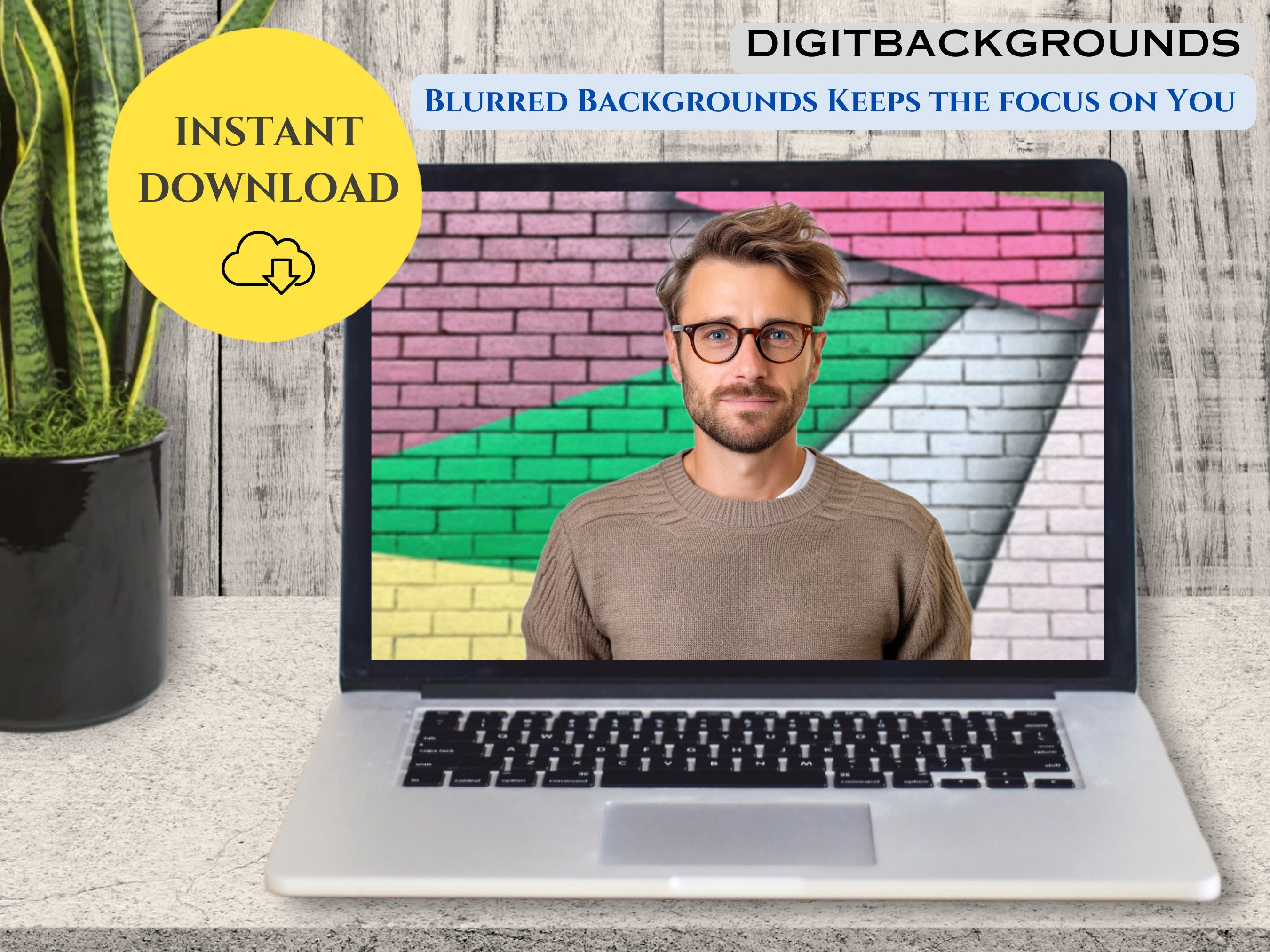 Colorful Brick Wall Backdrop for Zoom Meetings, Zoom Virtual ...