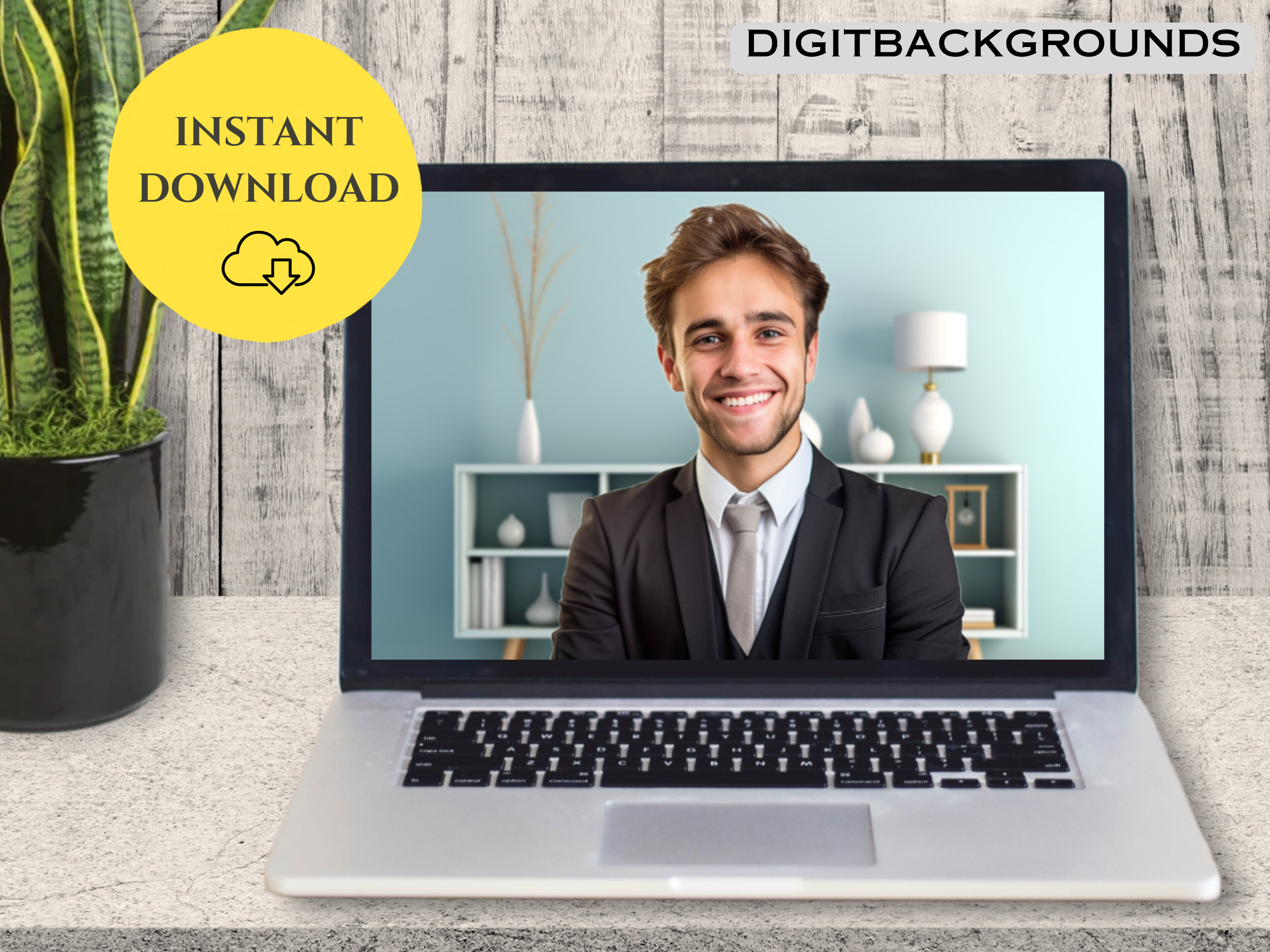 Blue Theme Cabinet Background for Zoom Meetings Home Office Zoom ...