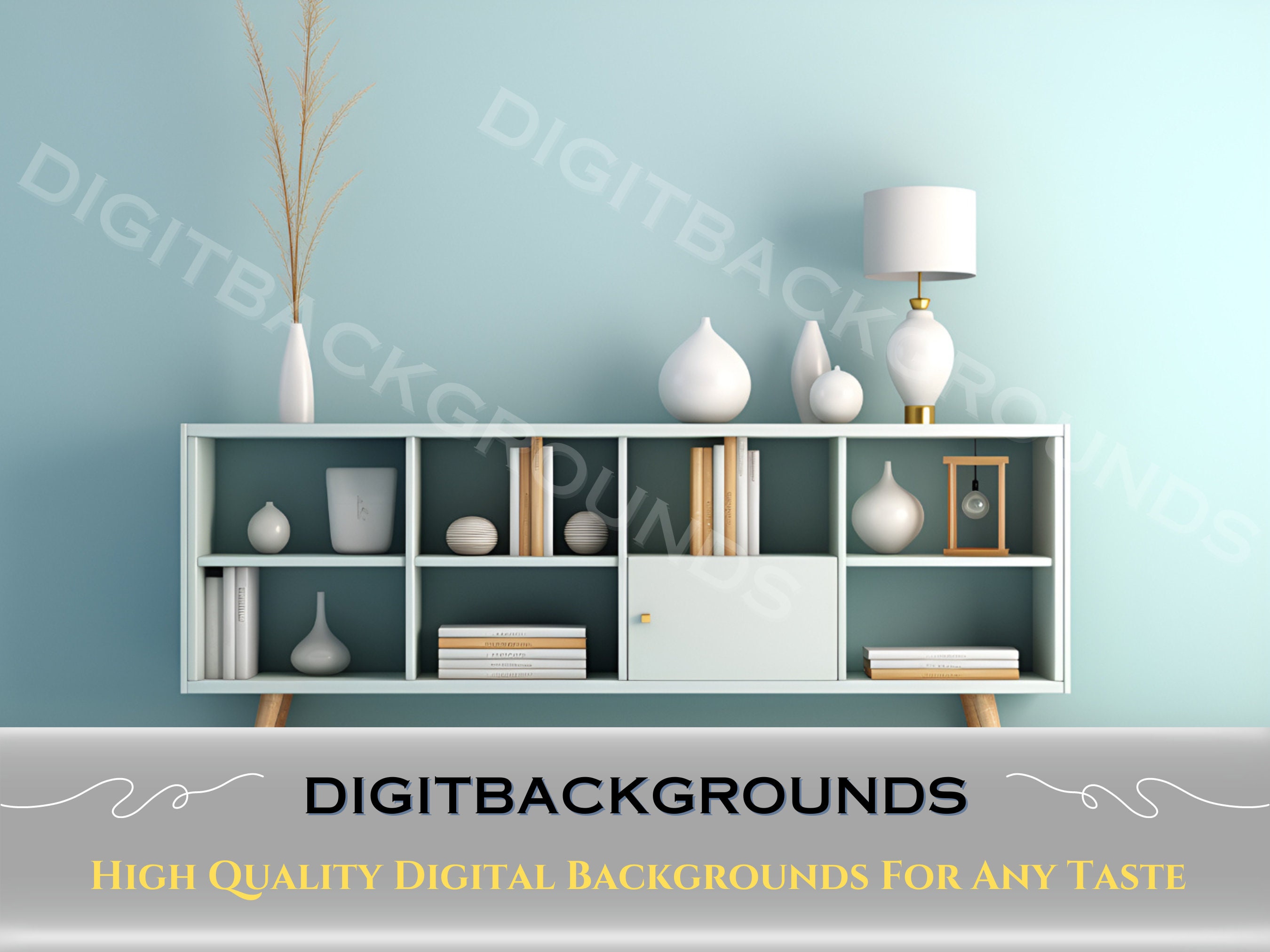 Blue Theme Cabinet Background for Zoom Meetings Home Office Zoom ...