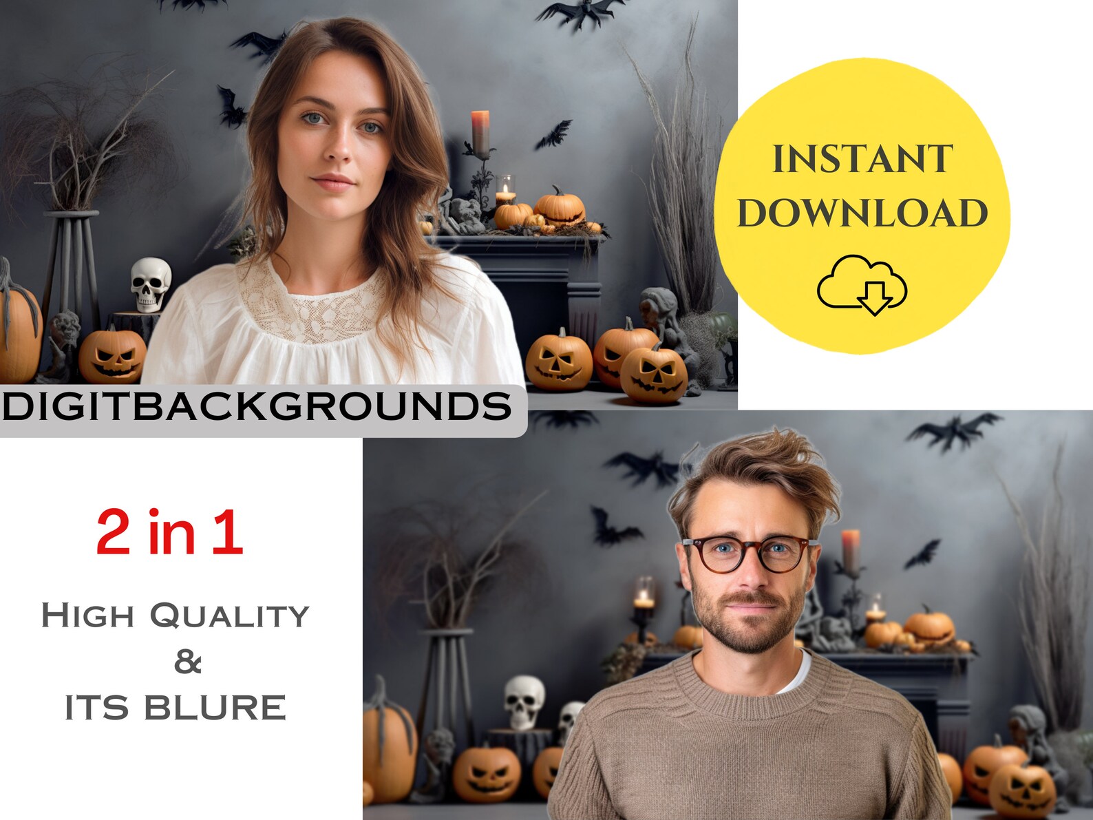 Spooky Halloween Room Backdrop for Zoom Meetings Zoom Virtual - Etsy