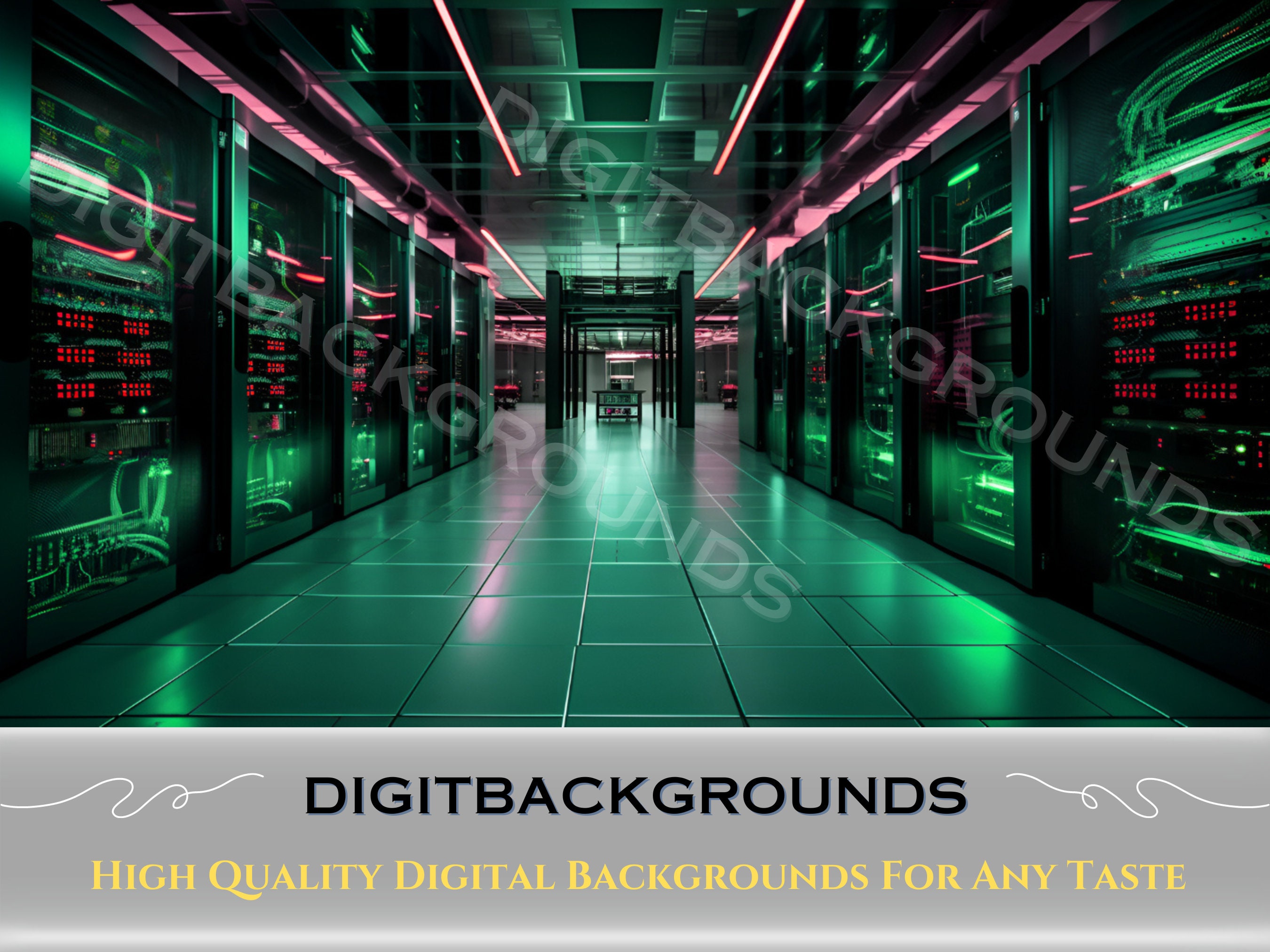 Green Server Room Background, Zoom Meetings, Zoom Backdrop, Gamers ...