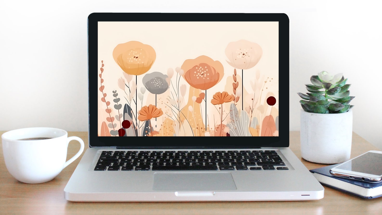 Floral Boho Desktop Background, Imac Wallpaper, Mac Desktop Wallpaper ...