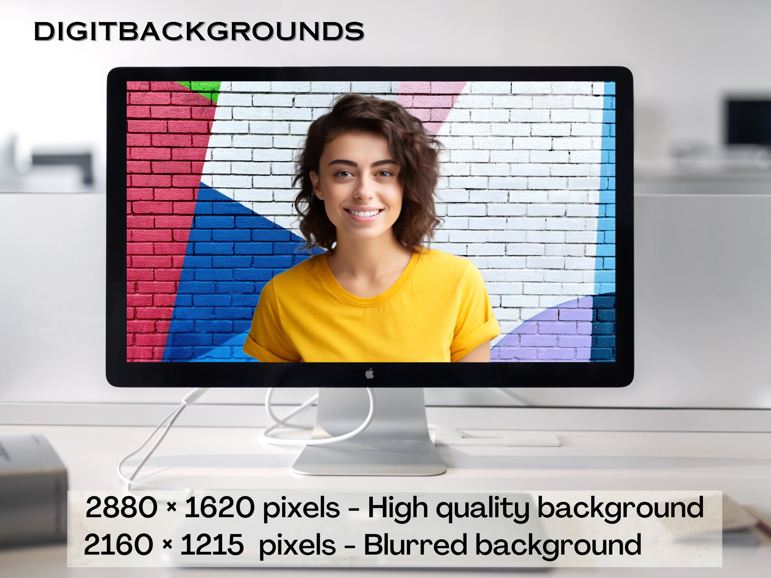Multicolored Brick Wall Backdrop for Zoom Meetings, Zoom Virtual ...